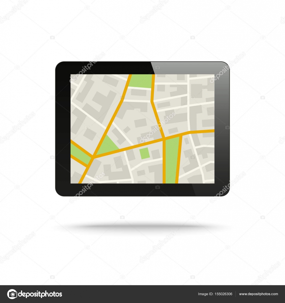 Tablet computer with City Map Stock Vector by ©bolotoff 155026306