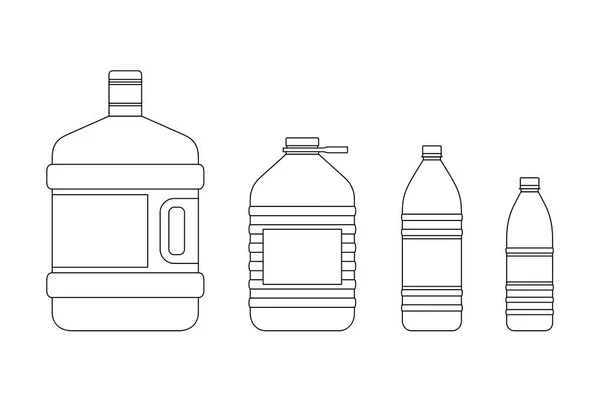 Plastic bottles icon line element. Vector illustration of plastic ...