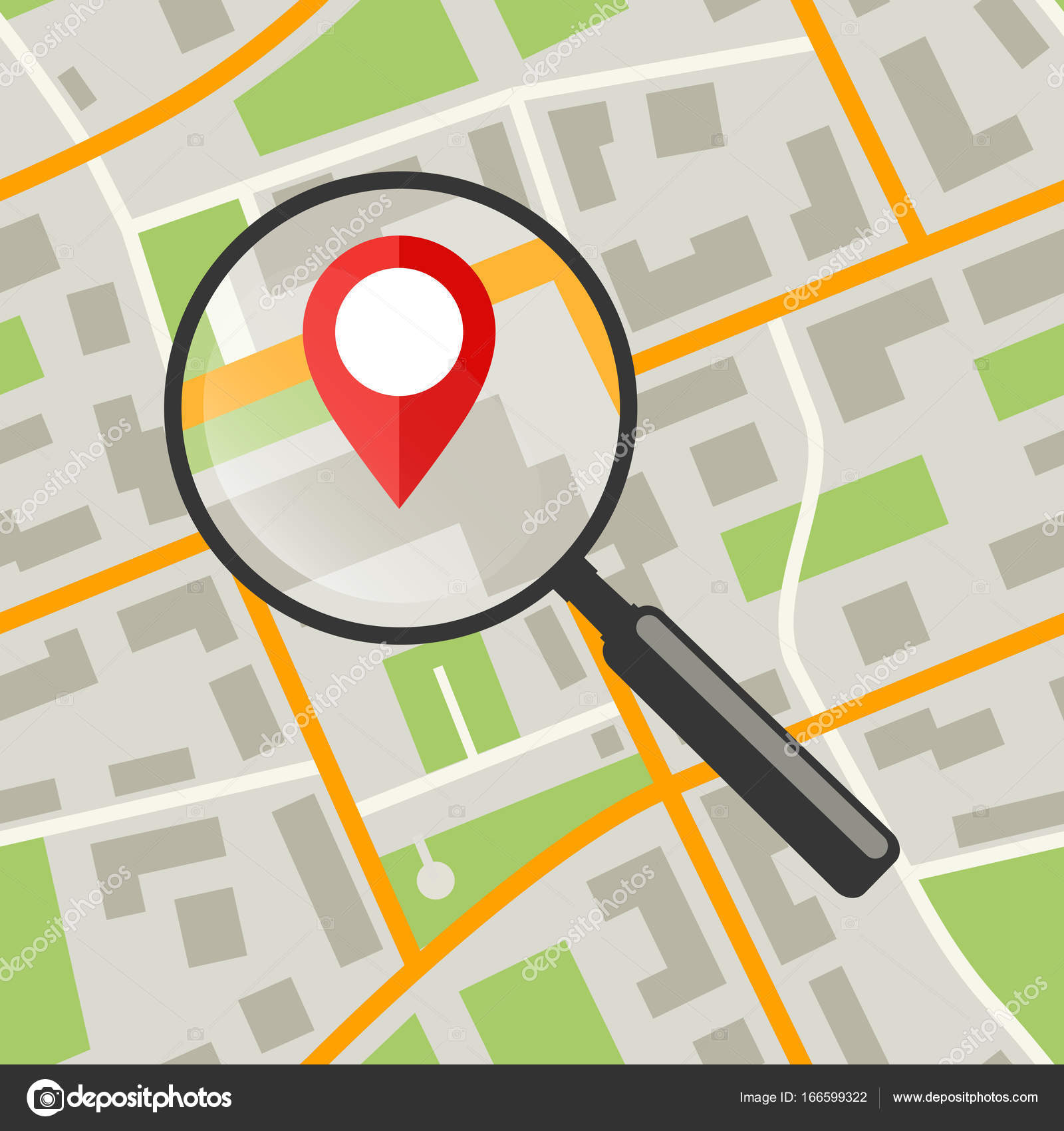 Mapa con lupa vector, gráfico vectorial © bolotoff imagen #166599322