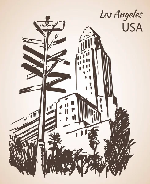 Los Angeles Skyline Drawing