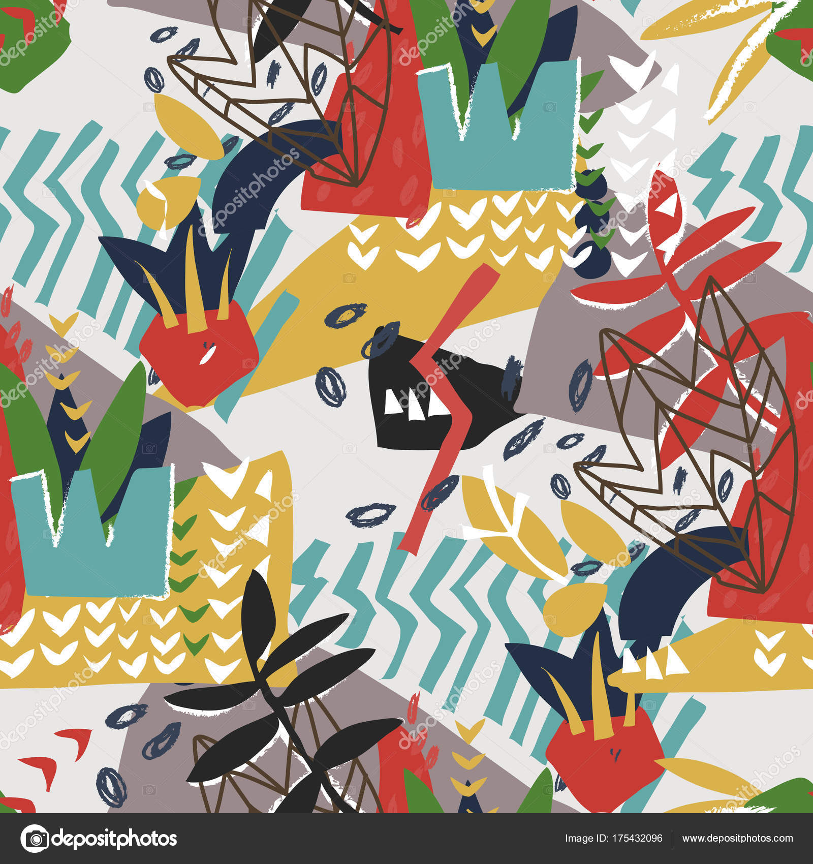 Abstract floral elements paper collage Stock Vector Image by ©YAZZIK ...