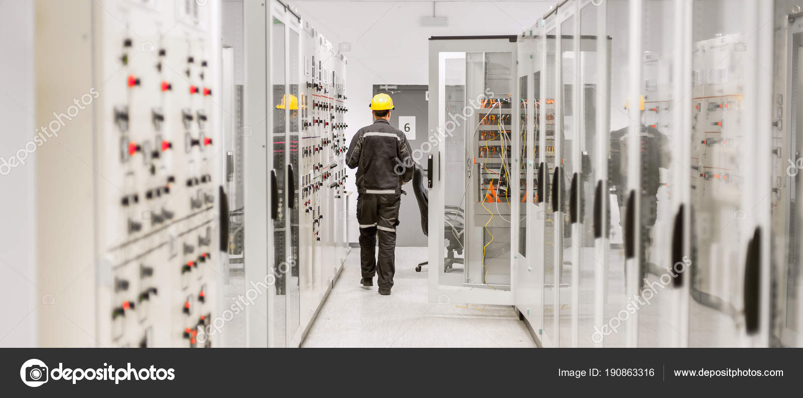 Using protective relay and medium voltage switchgear. Engineerin Stock ...