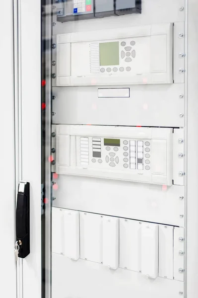 Relay protection system. Bay control unit. Medium voltage switch Stock ...