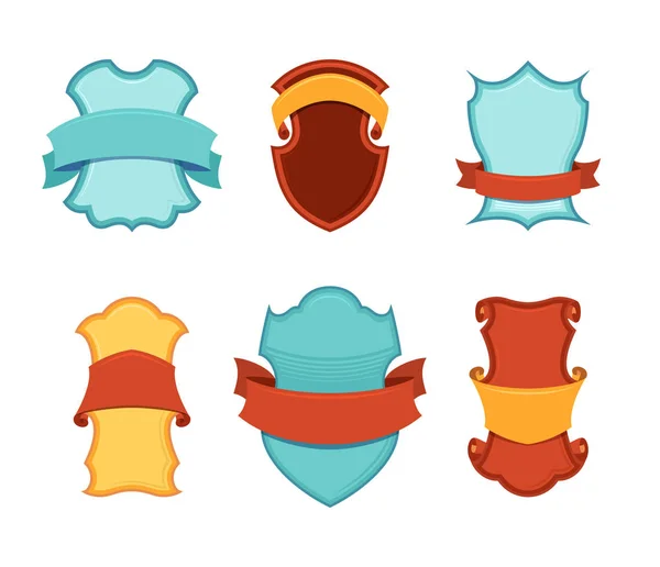Shield with ribbon collection set isolated — Stock Vector © 100ker #8405174