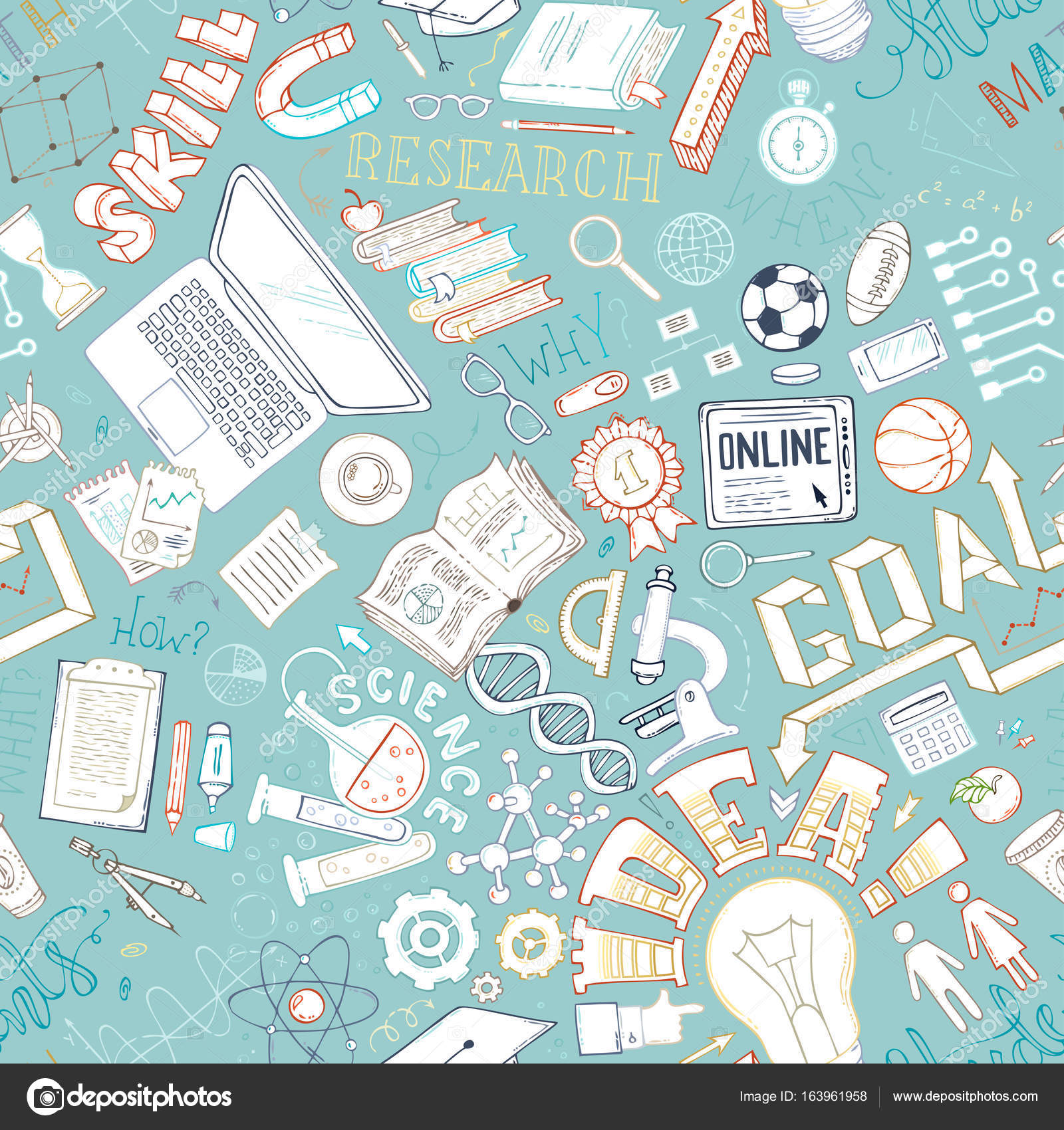 Vector seamless education pattern. Stock Vector Image by ©Maljuk #163961958