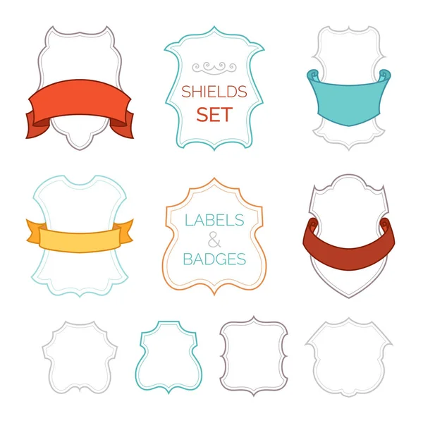 Set of shields with ribbons. Stock Vector Image by ©Maljuk #156673286