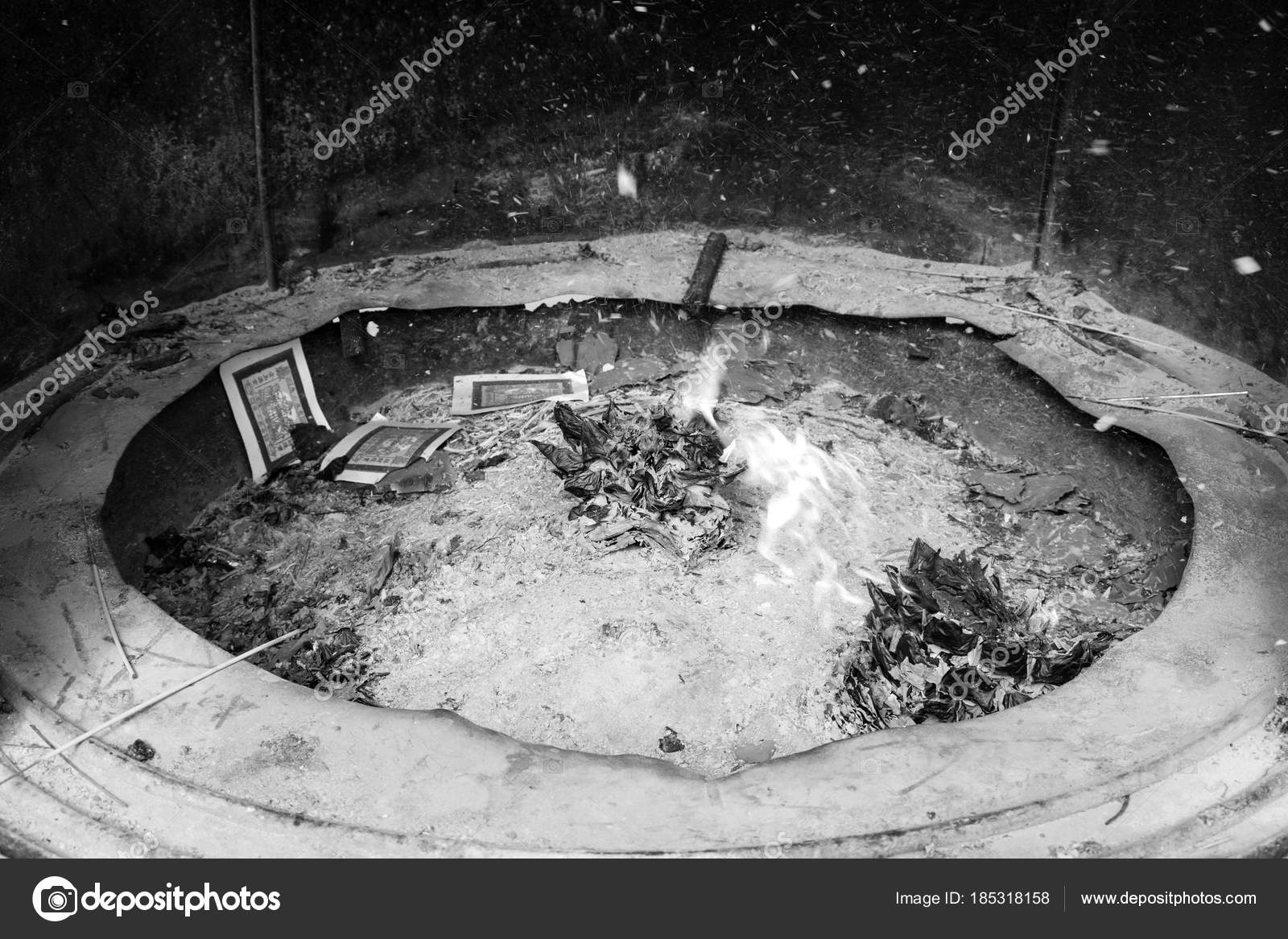 Fire worship: Fire at the altar during the ceremony and people are ...