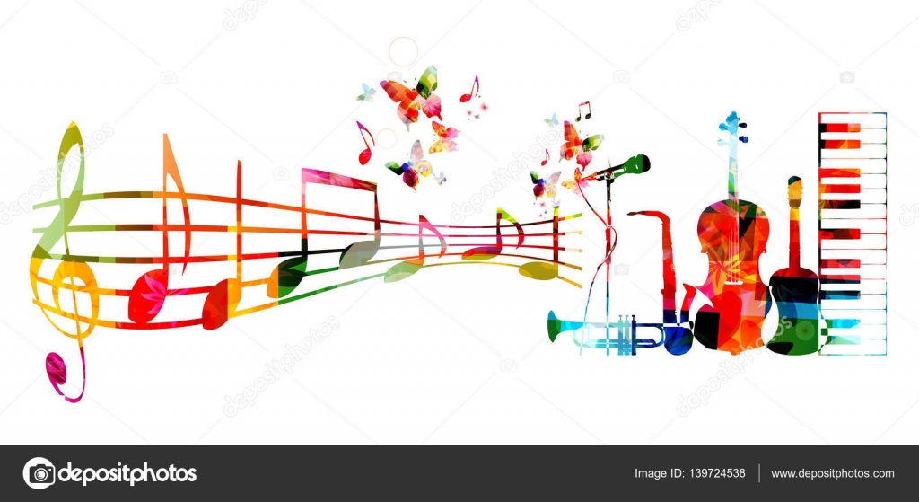 Colorful music instruments and notes Stock Vector Image by ©abstract412 ...