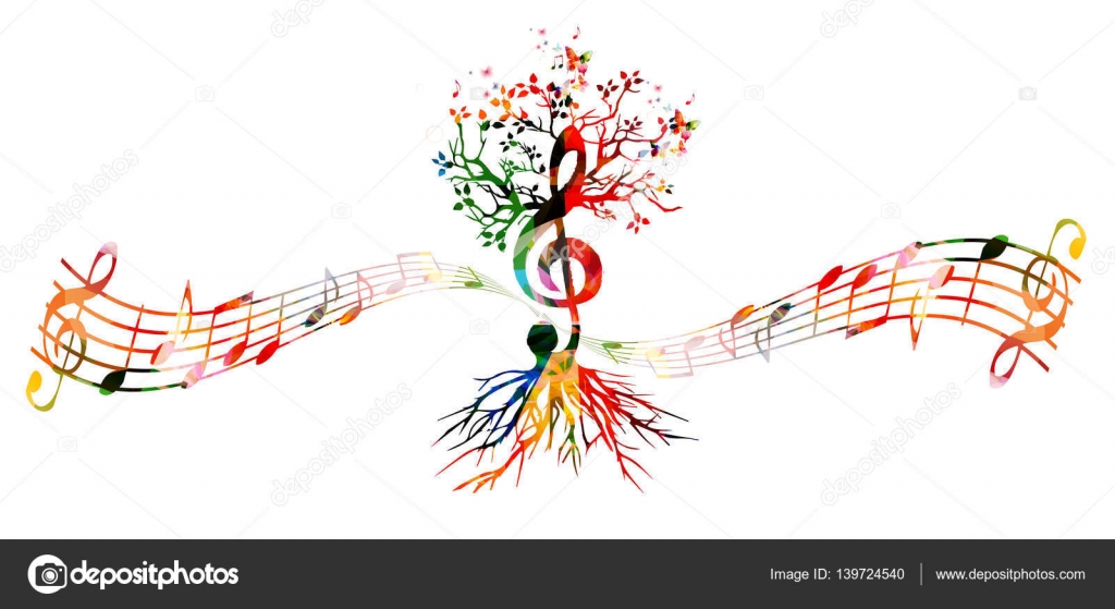 Tree with music notes and butterflies Stock Vector by ©abstract412 ...