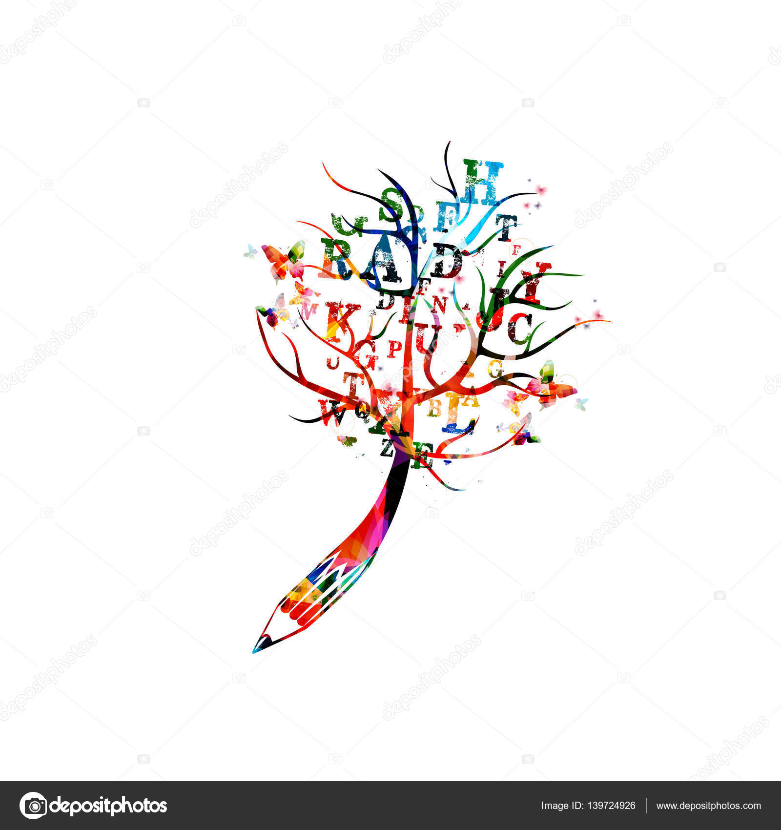 Colorful creative writing concept — Stock Vector © abstract412 #139724926