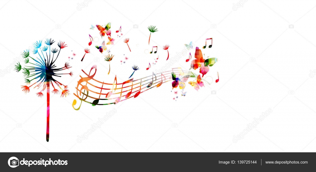 Colorful dandelion with music notes Stock Vector by ©abstract412 139725144