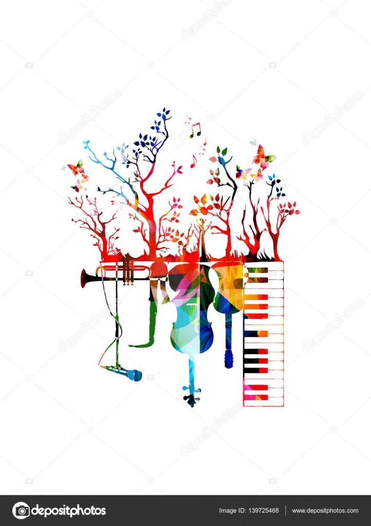 Colorful Music instruments template — Stock Vector © abstract412 #139725468