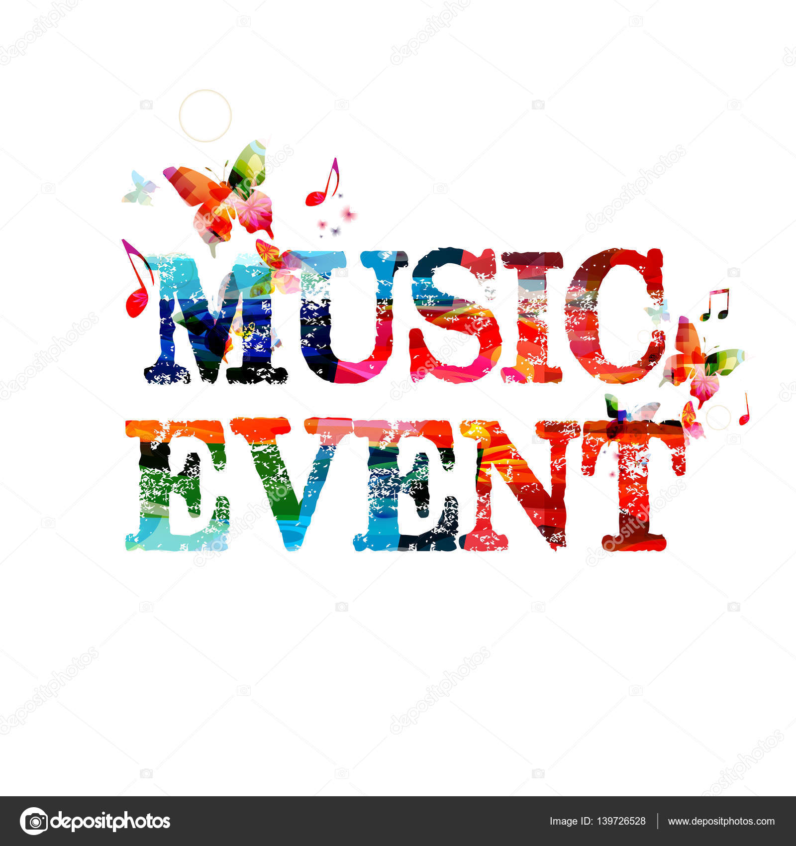 Colorful typographic music event background — Stock Vector ...