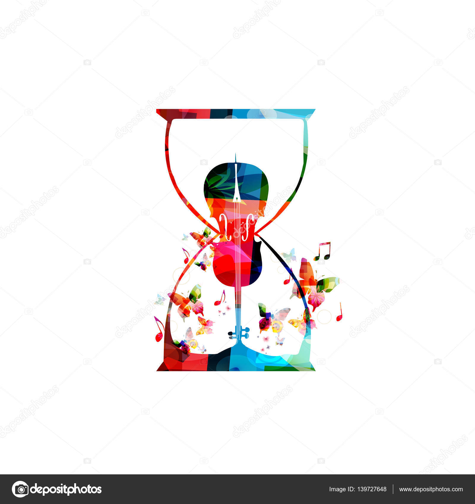 Colorful violoncello with music notes — Stock Vector © abstract412 ...