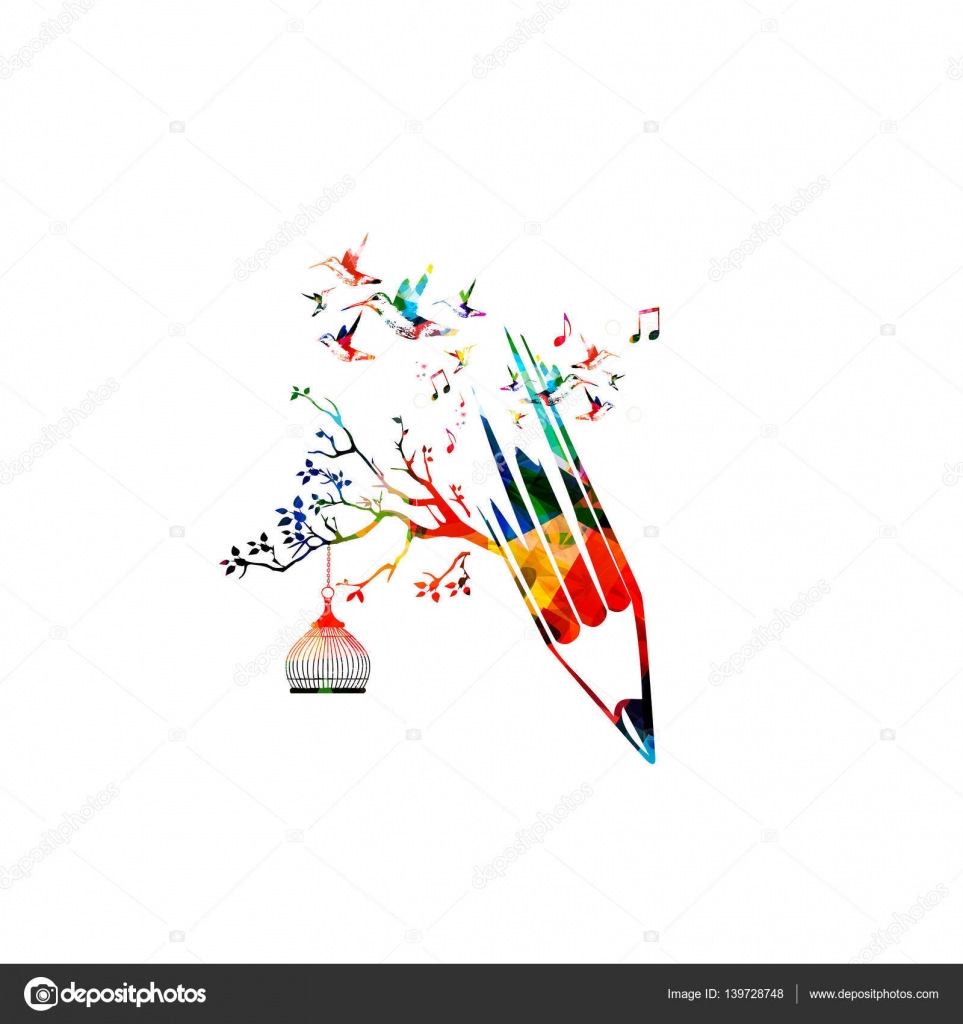 Colorful pencil tree — Stock Vector © abstract412 #139728748