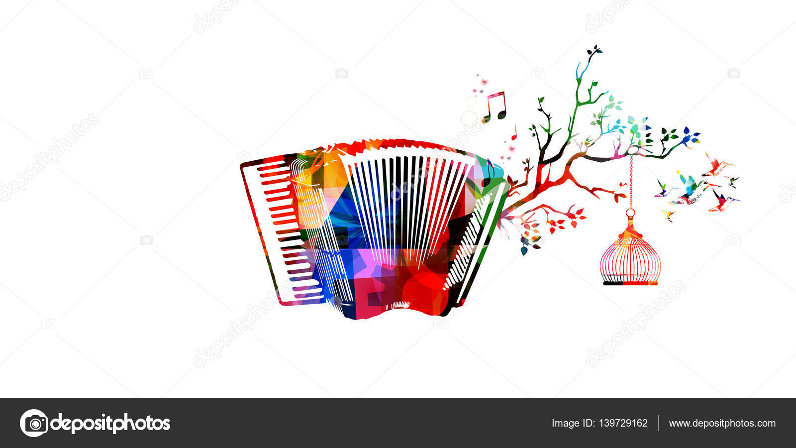 Colorful accordion music style template — Stock Vector © abstract412 ...