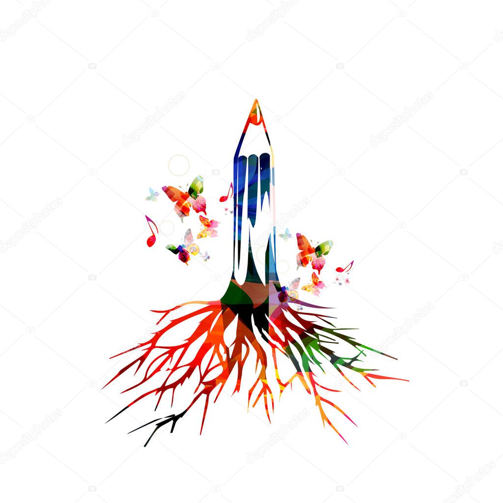 Colorful pencil tree — Stock Vector © abstract412 #139726208