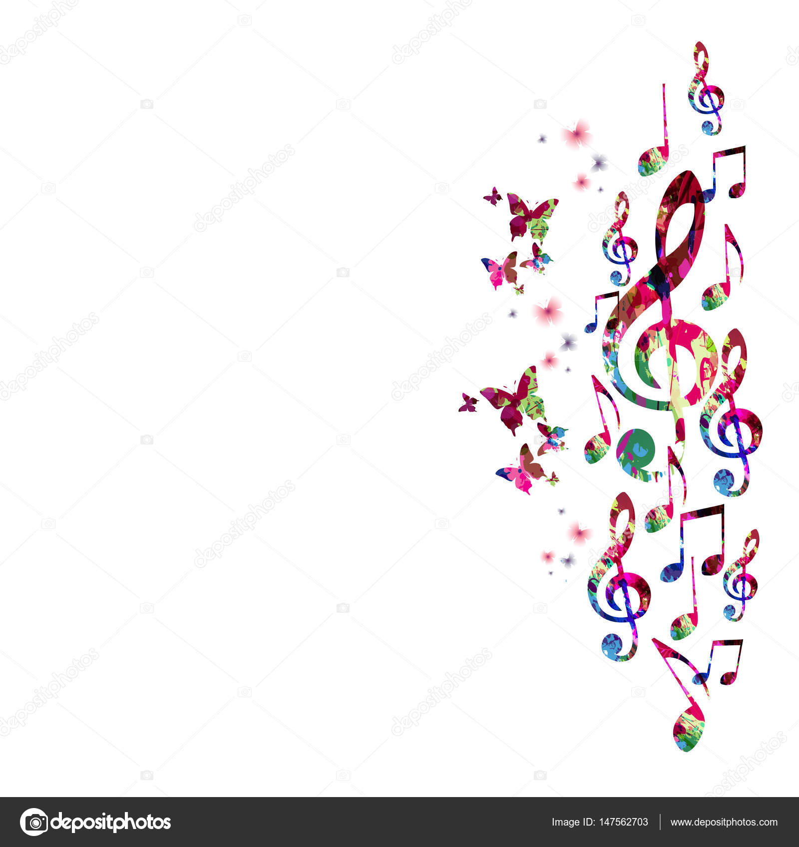 Colorful background with music notes Stock Vector Image by ©abstract412 ...