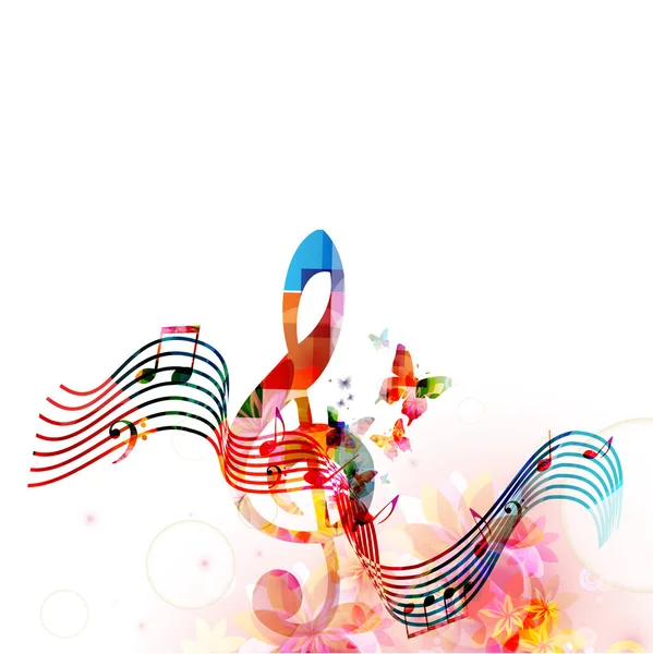 Music Background Colorful Clef Music Notes Vector Illustration Design ...