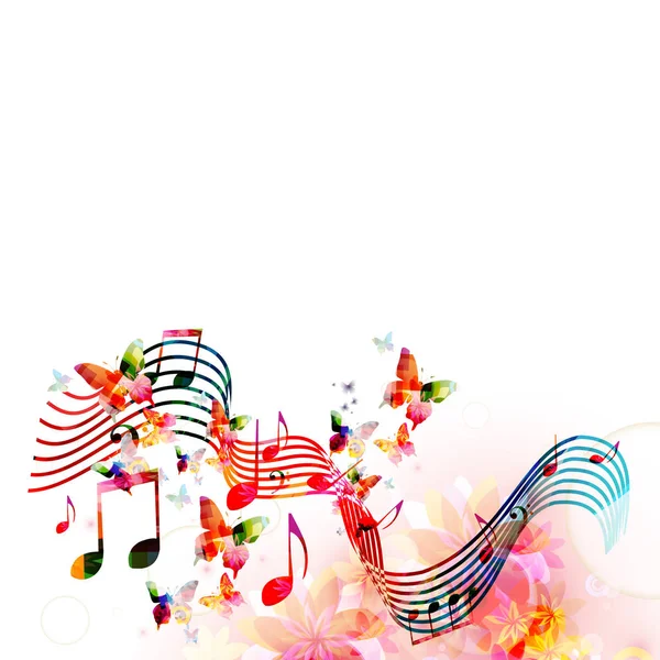 Music Background Colorful Clef Music Notes Vector Illustration Design ...