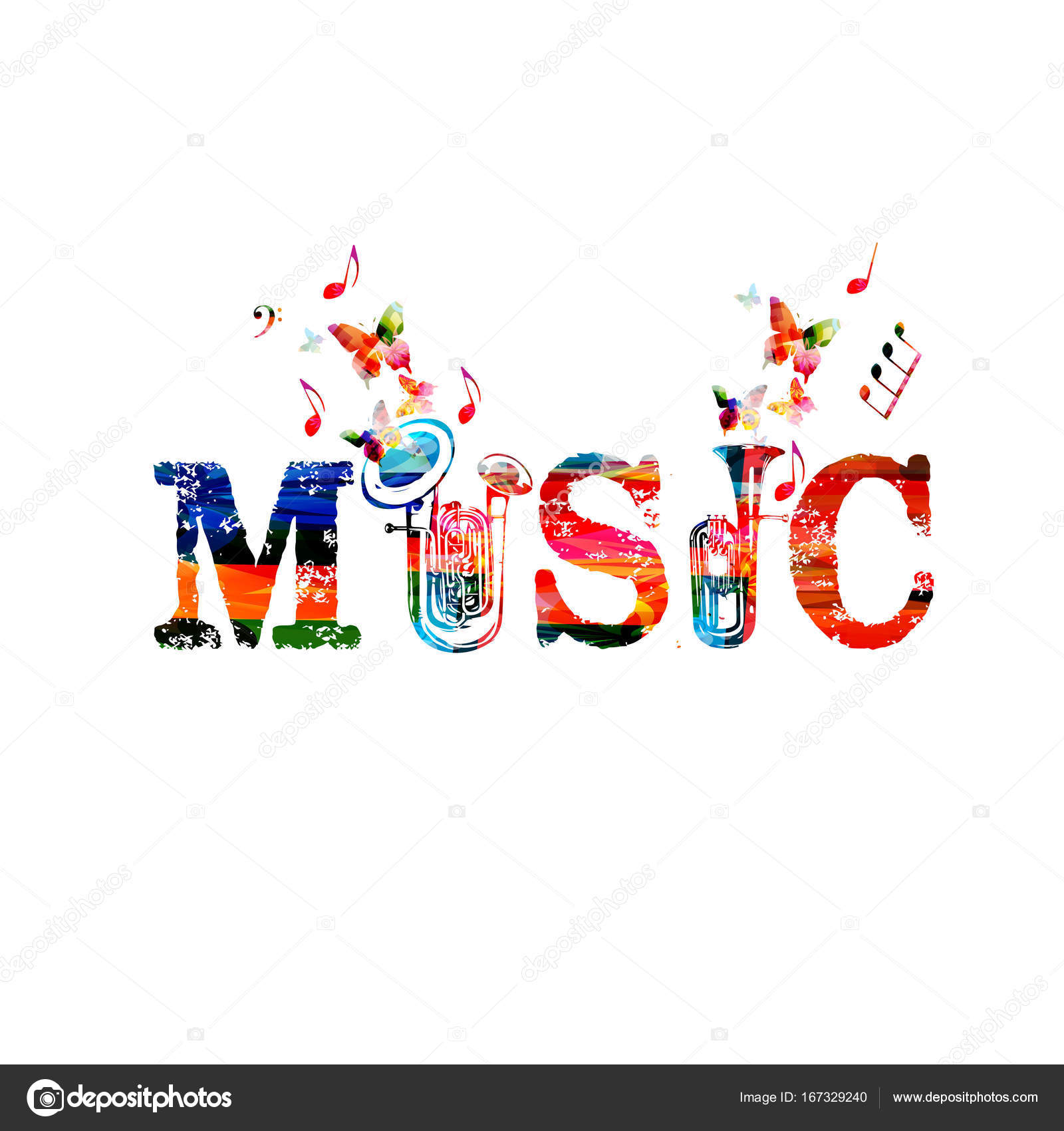 The Word Music In Music Notes