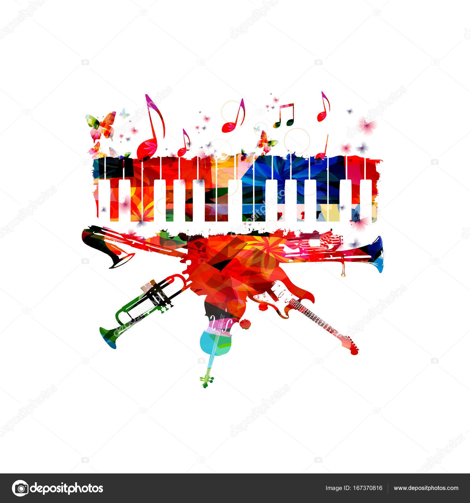 Colorful musical instruments Stock Vector Image by ©abstract412 #167370816