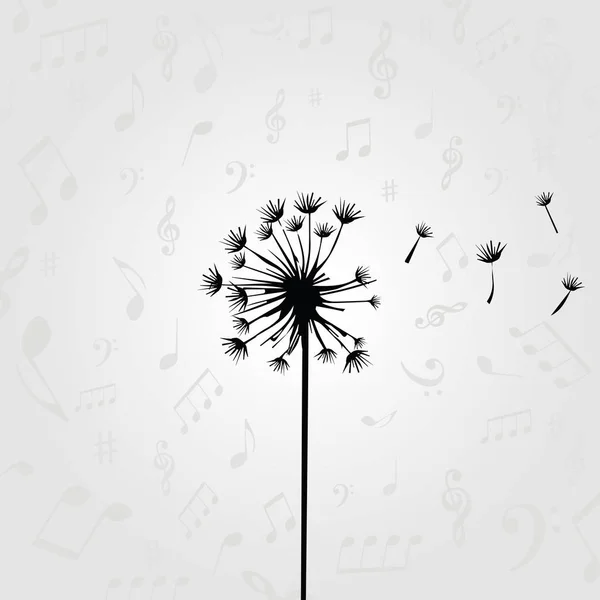 Dandelion music notes Vector Art Stock Images | Depositphotos