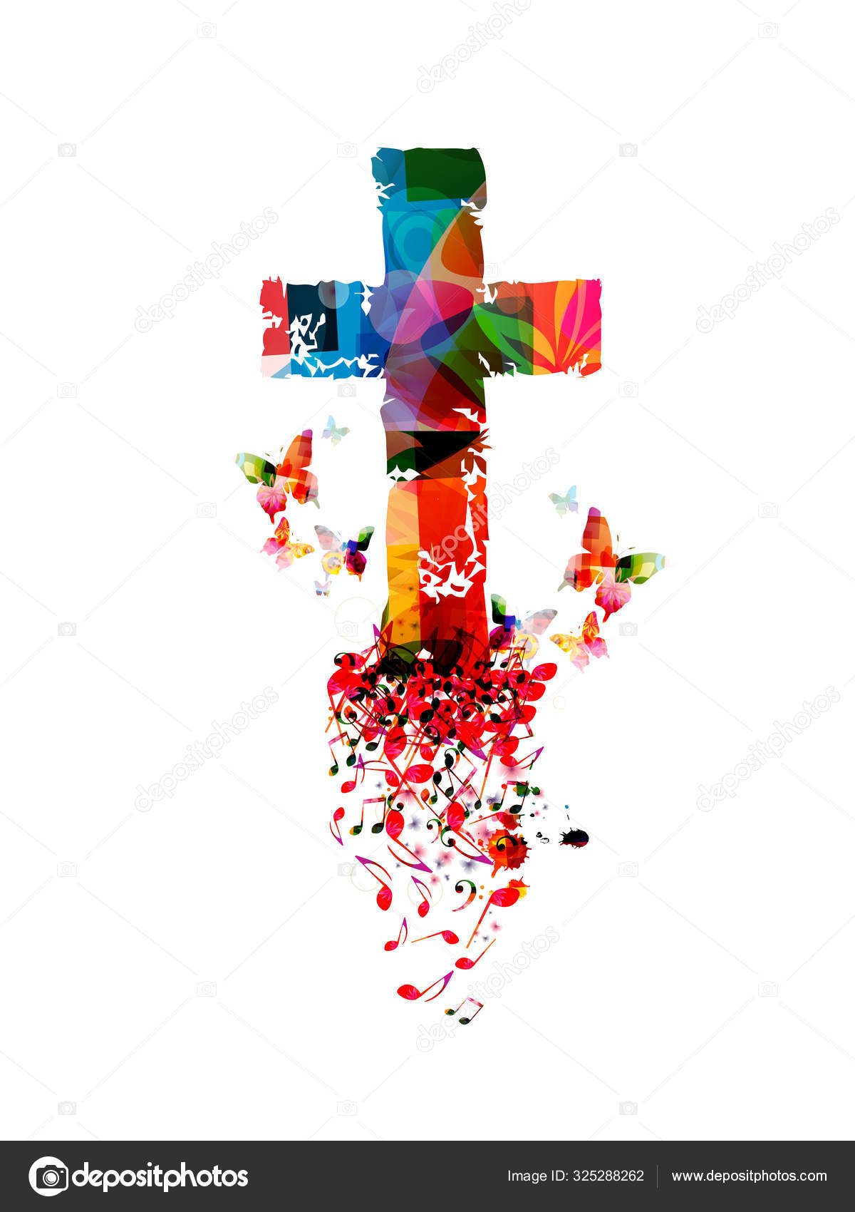 Vector Illustration Colorful Cross White Background Stock Vector Image ...