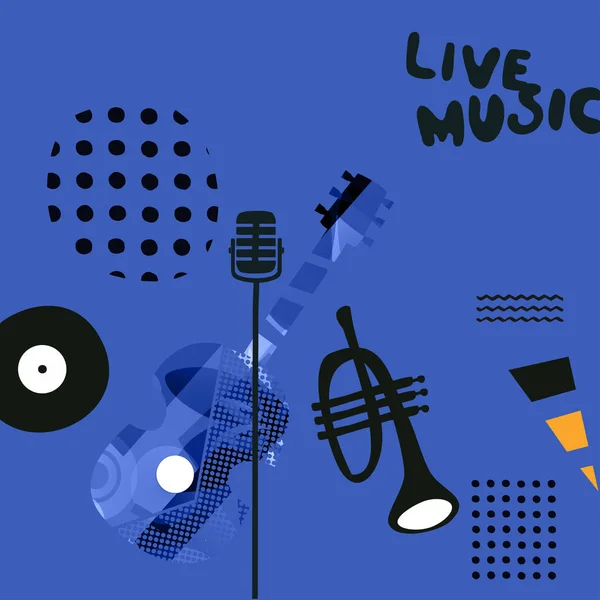 Abstract Musical Instruments Blue Background Stock Vector Image by ...