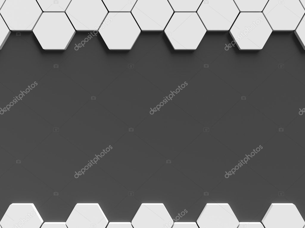 Pola segi enam putih dengan templat latar belakang gelap — Foto Stok ...