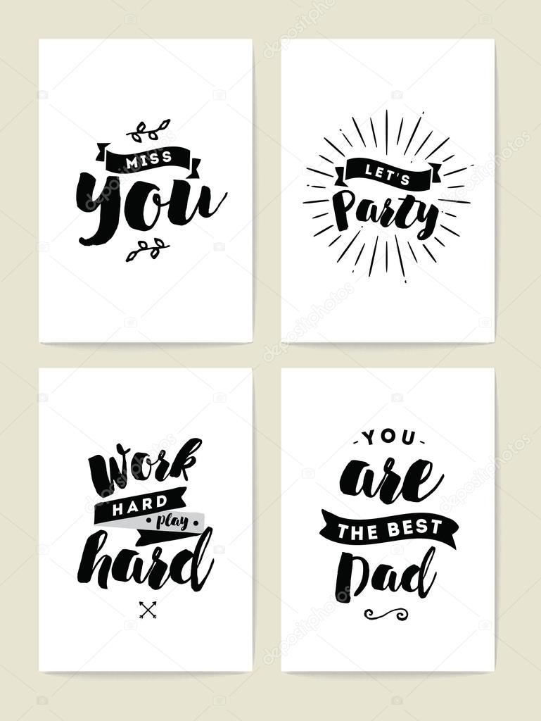 Typography cards set. Stock Vector Image by ©pa3 #127920596