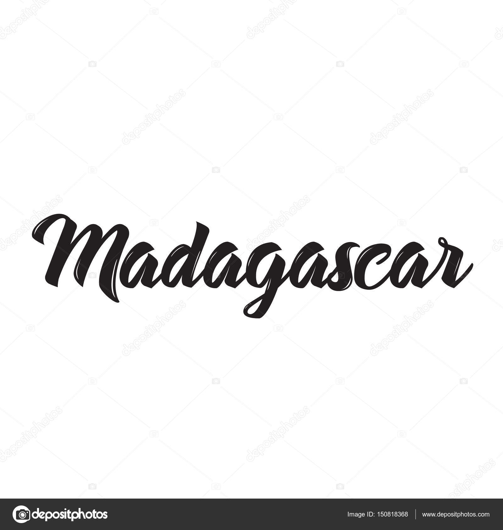 Madagascar, text design. Vector calligraphy. Typography poster. Stock ...