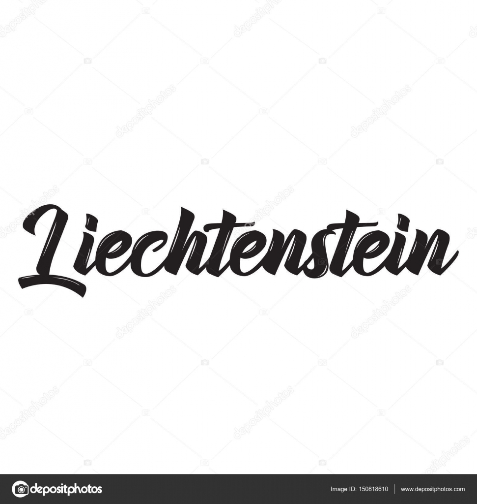 Liechtenstein, text design. Vector calligraphy. Typography poster ...