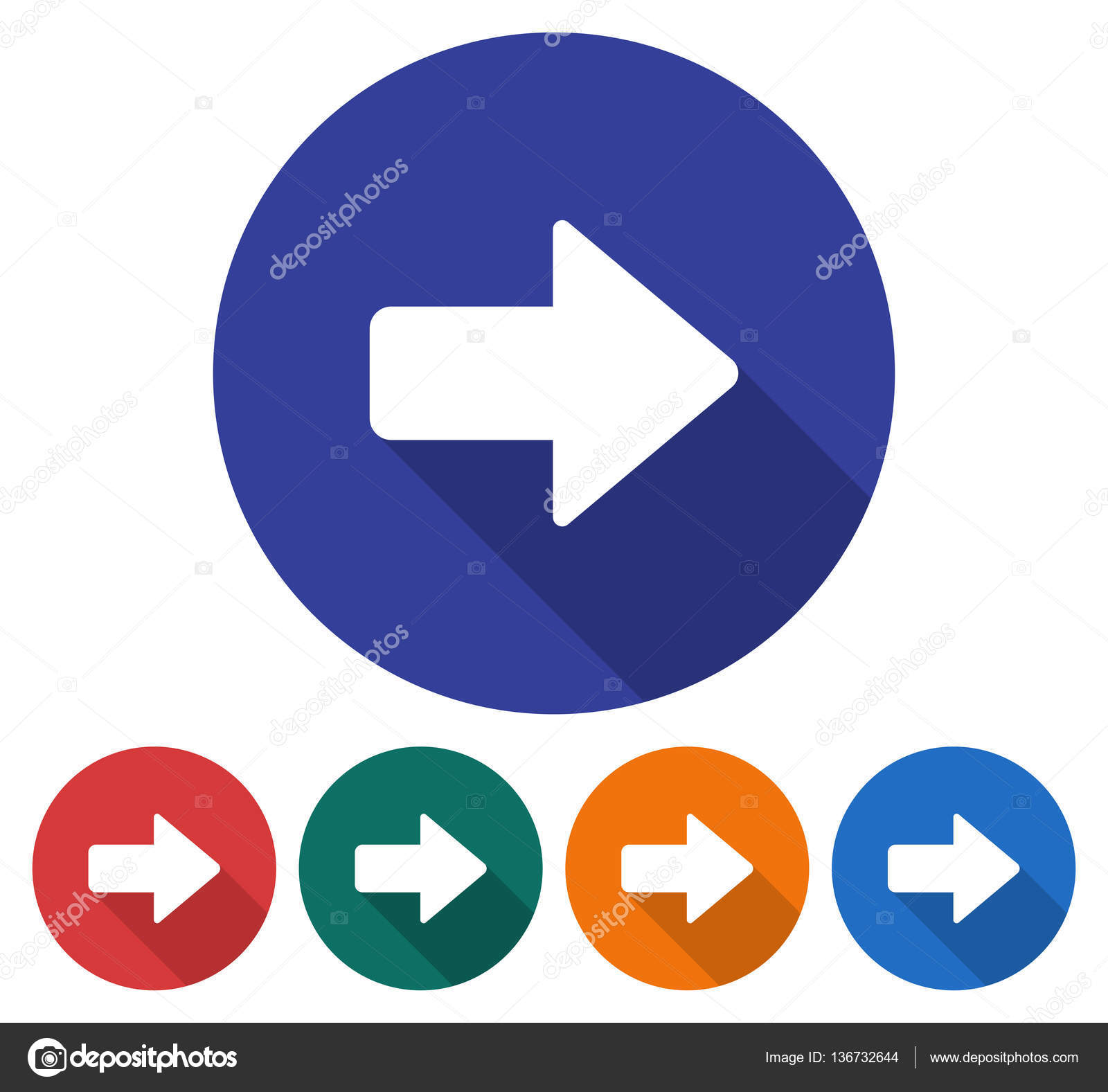 Right direction arrow icon Stock Vector by ©vectol 136732644