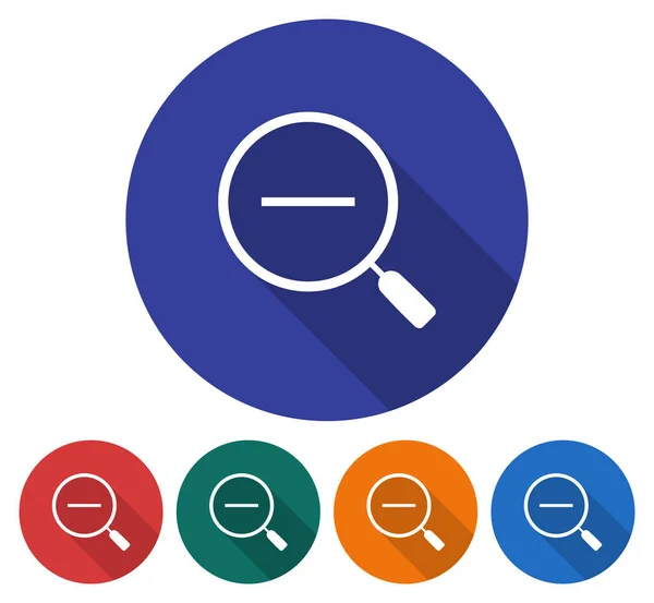 Outlined Icon Decrease Magnifying Glass Parallel Parallel Long Shadows Stock Vector Image by ...