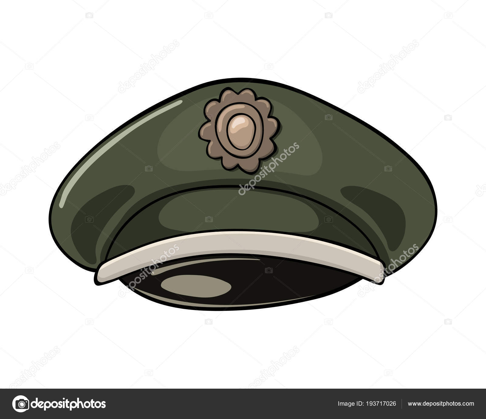 Cartoon Illustration Military Service Cap Abstract Cockade Stock Vector ...