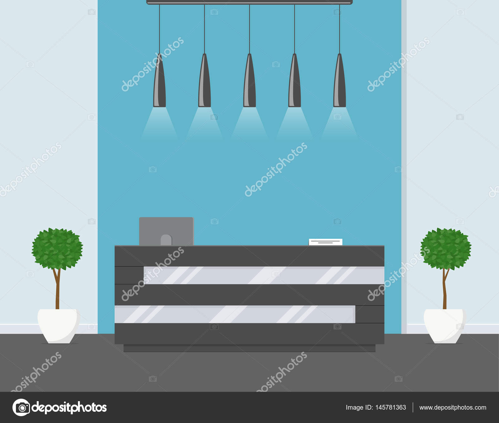 Modern Office Reception Backdrop Design