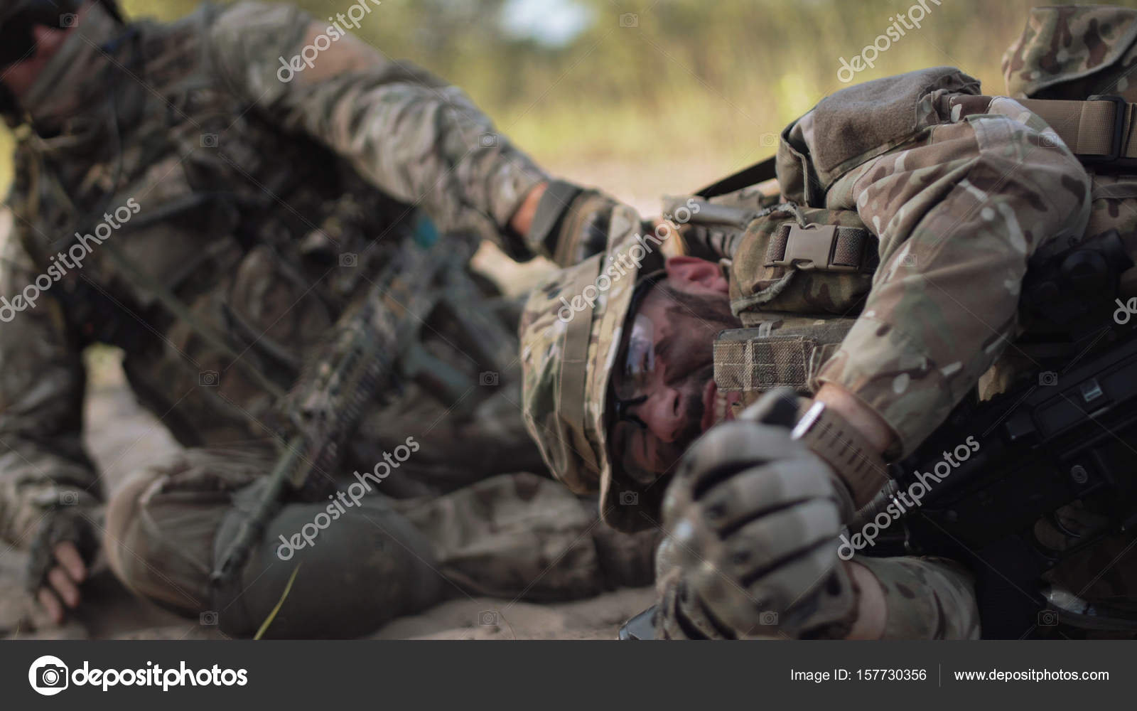 The Commander saves the soldier — Stock Photo © EvgeniyShkolenko #157730356