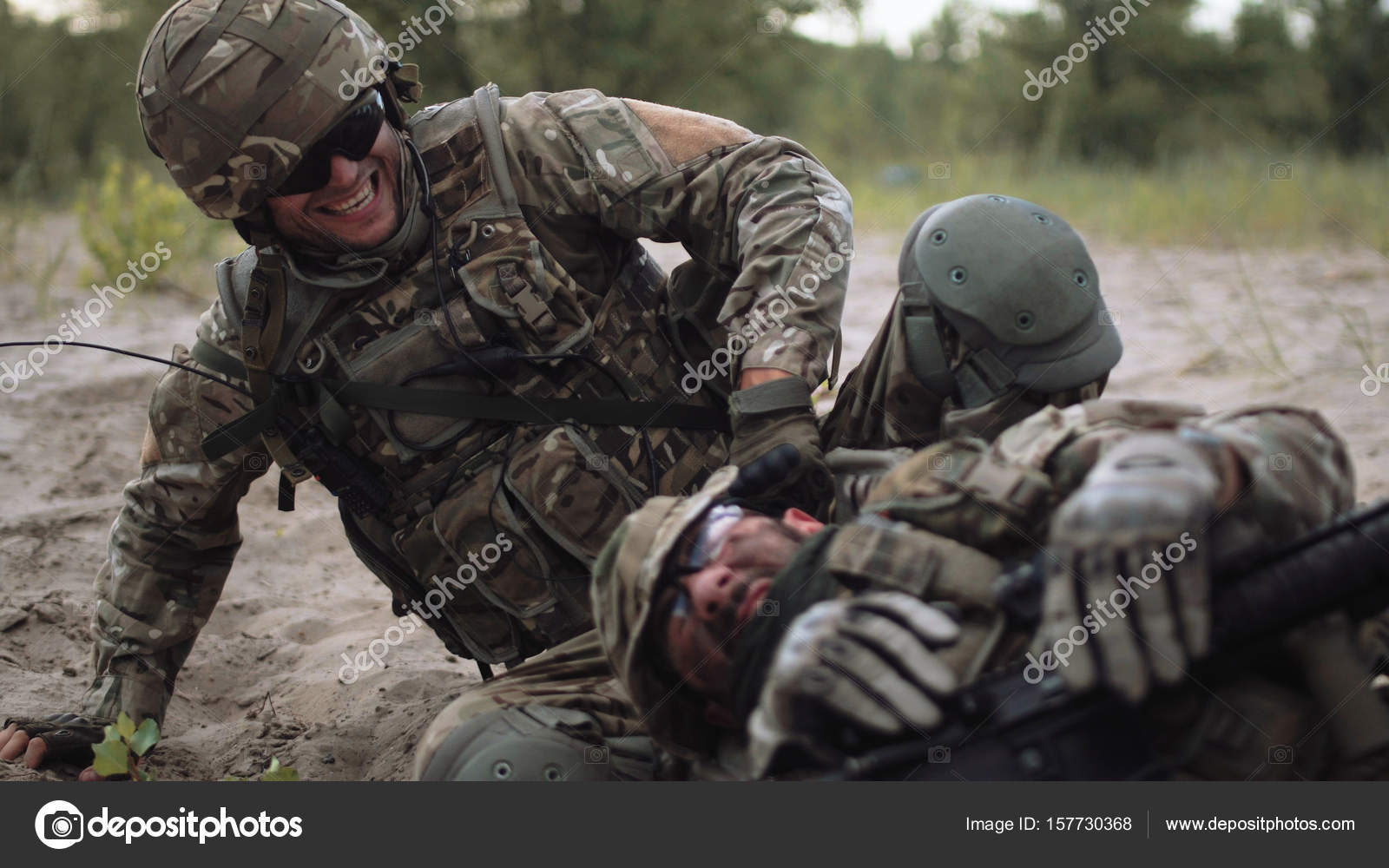The Commander saves the soldier — Stock Photo © EvgeniyShkolenko #157730368