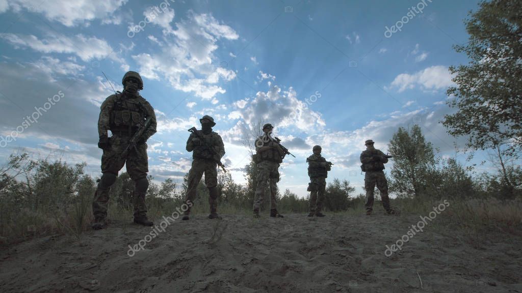 Military troop in a row — Stock Photo © EvgeniyShkolenko #157730818