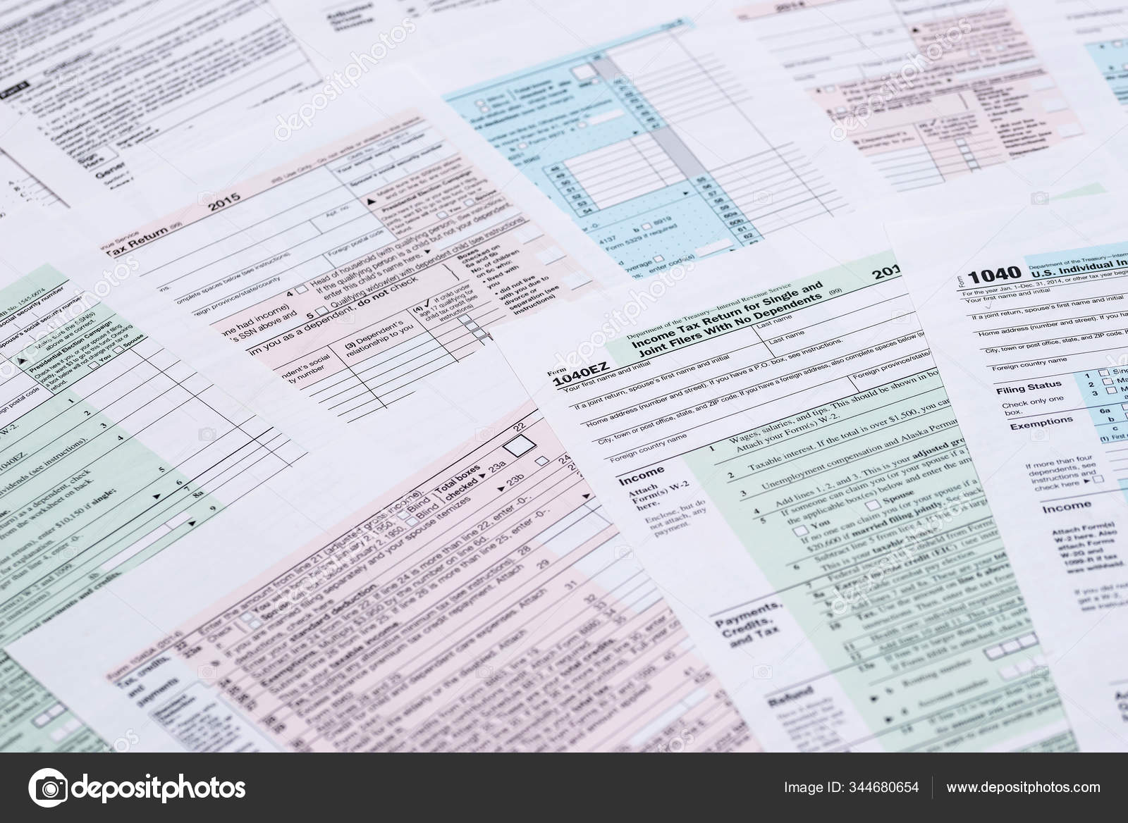 Various Tax Forms Background Stock Photo by ©alfexe 344680654