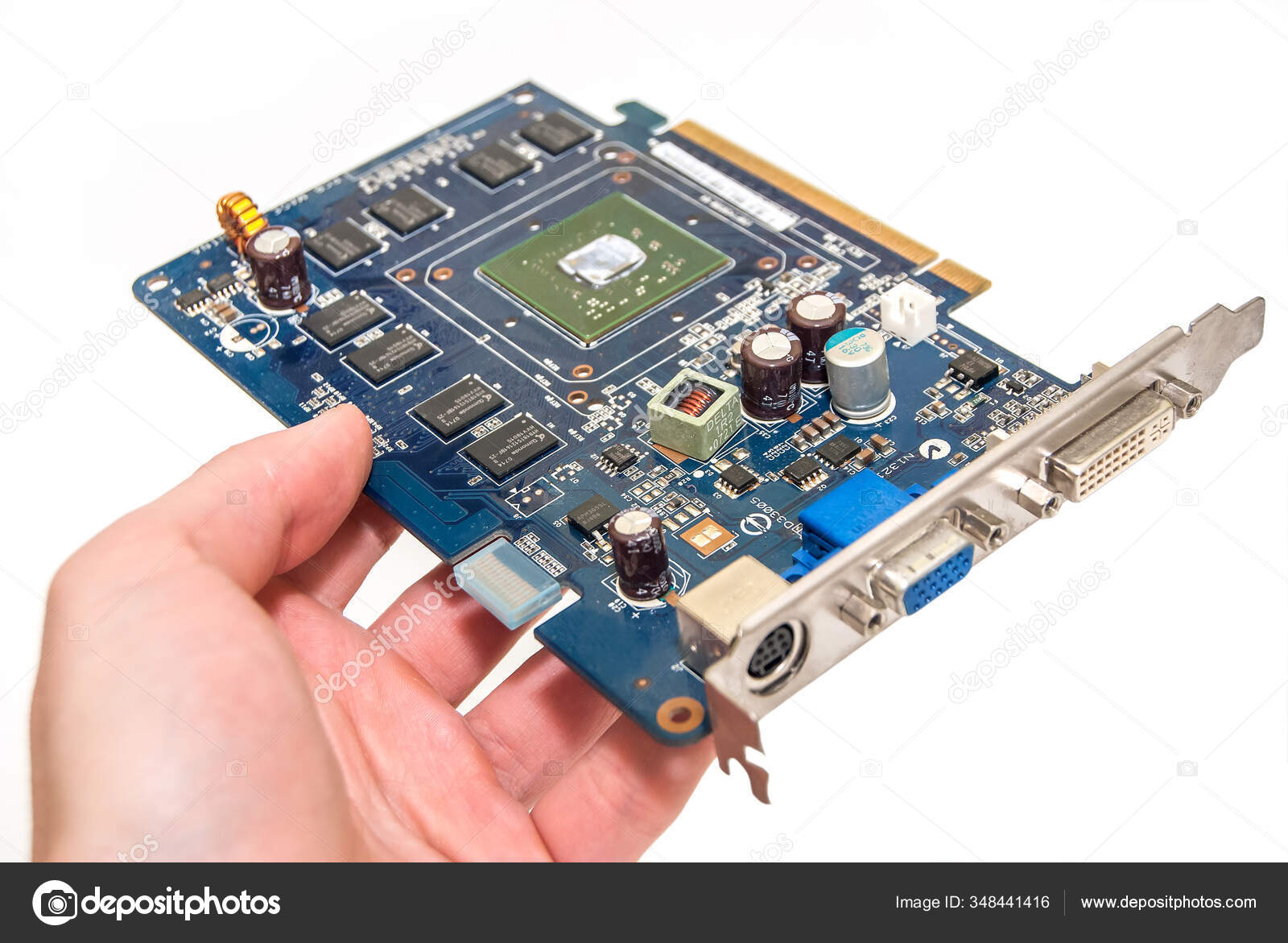 Hand Holding Graphic Card Gpu Isolated White Background — Stock Photo ...