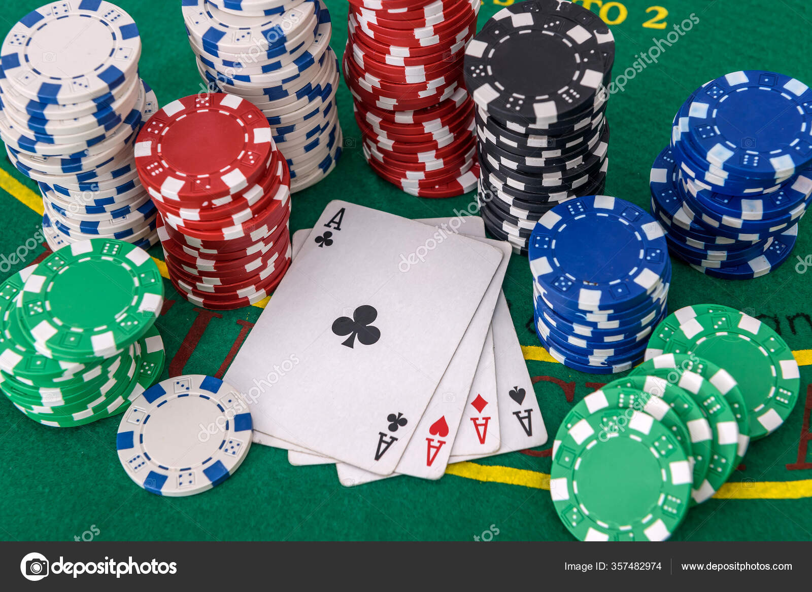 Casino Poker Table With Chips