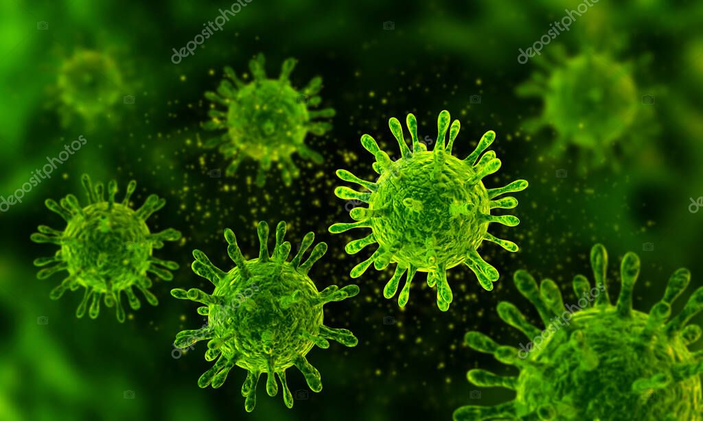 Ilustración viral. Virus peligroso. Ilustración médica. Peligro ...