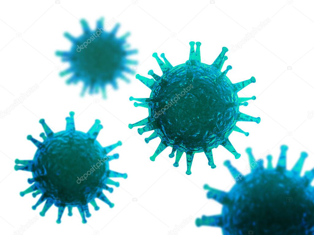 Virus o bacterias aisladas sobre un fondo blanco. Ilustración médica ...