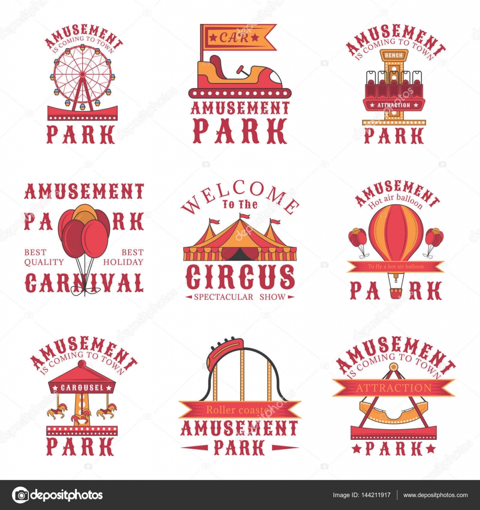 Set of amusement park logos Stock Vector Image by ©Skaryna #144211917