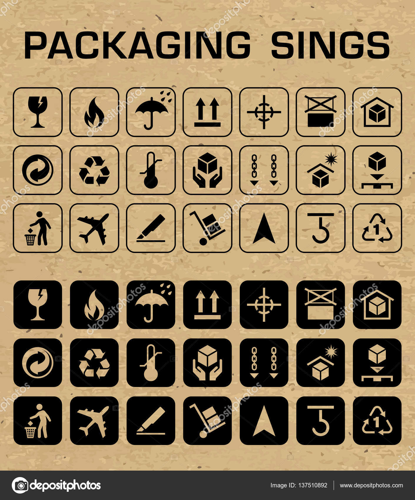Vector Packaging Icons Set Stock Vector Image by ©pingebat #137510892