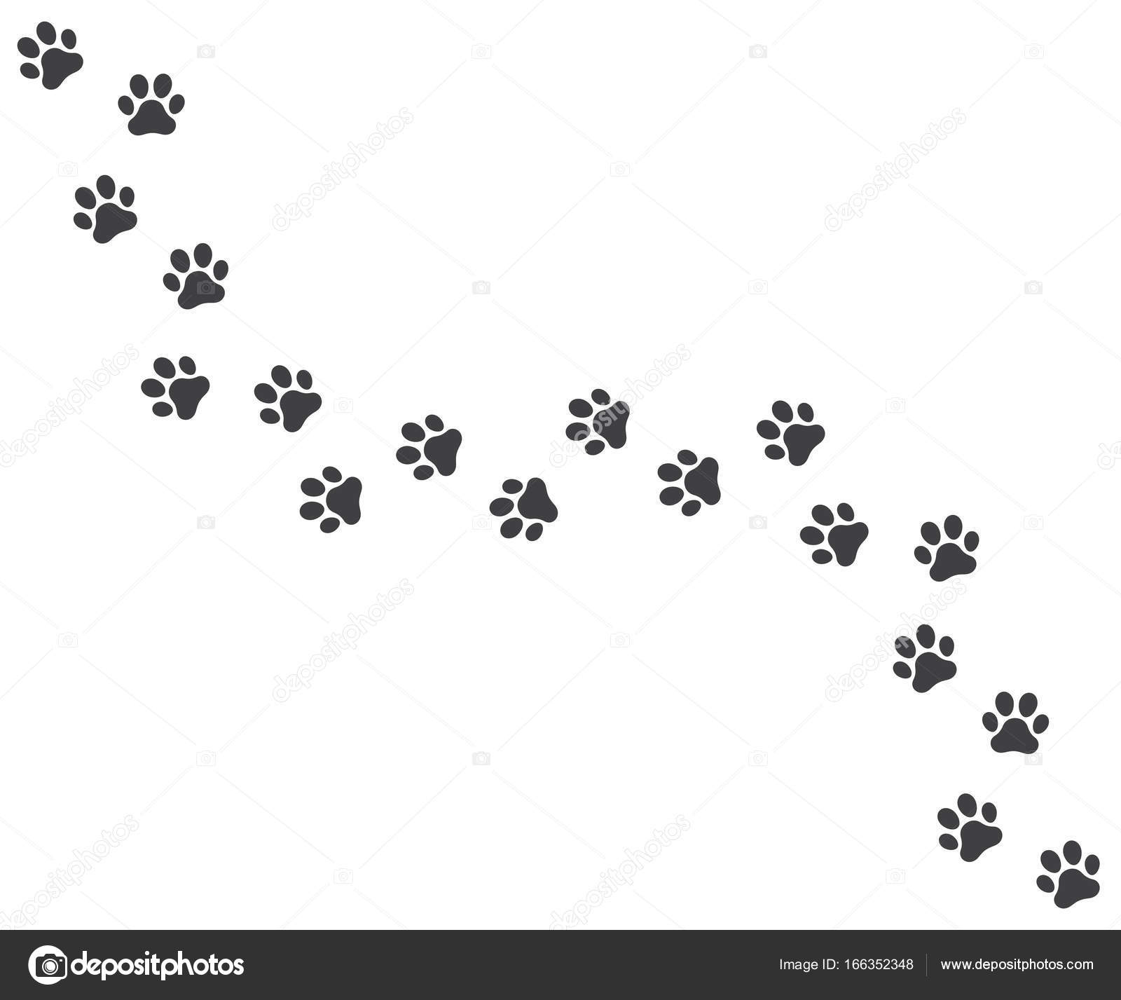 Vector trail of dog footprints Stock Vector by ©pingebat 166352348