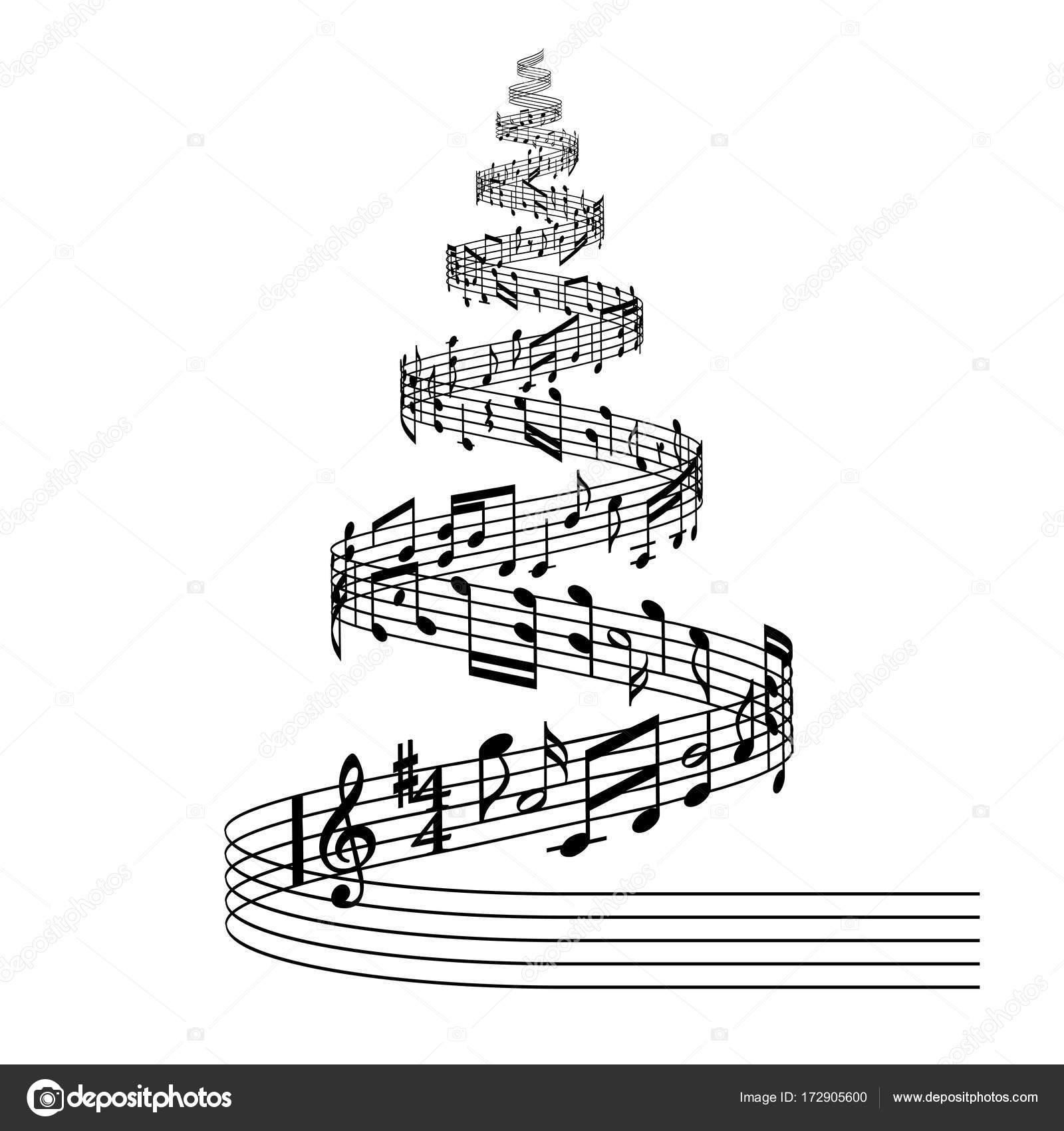 Vector music score Christmas tree — Stock Vector © pingebat #172905600