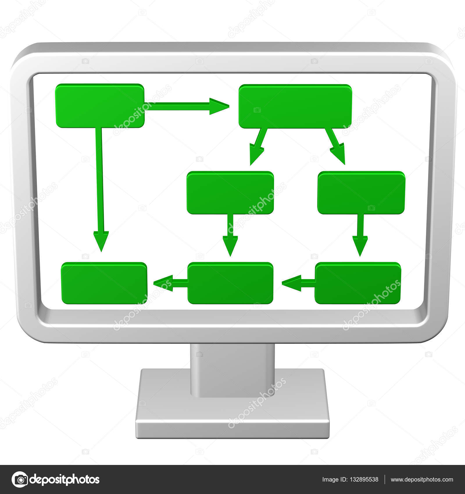 Concept: Flow chart display. 3D rendering. — Stock Photo © ARudolf ...
